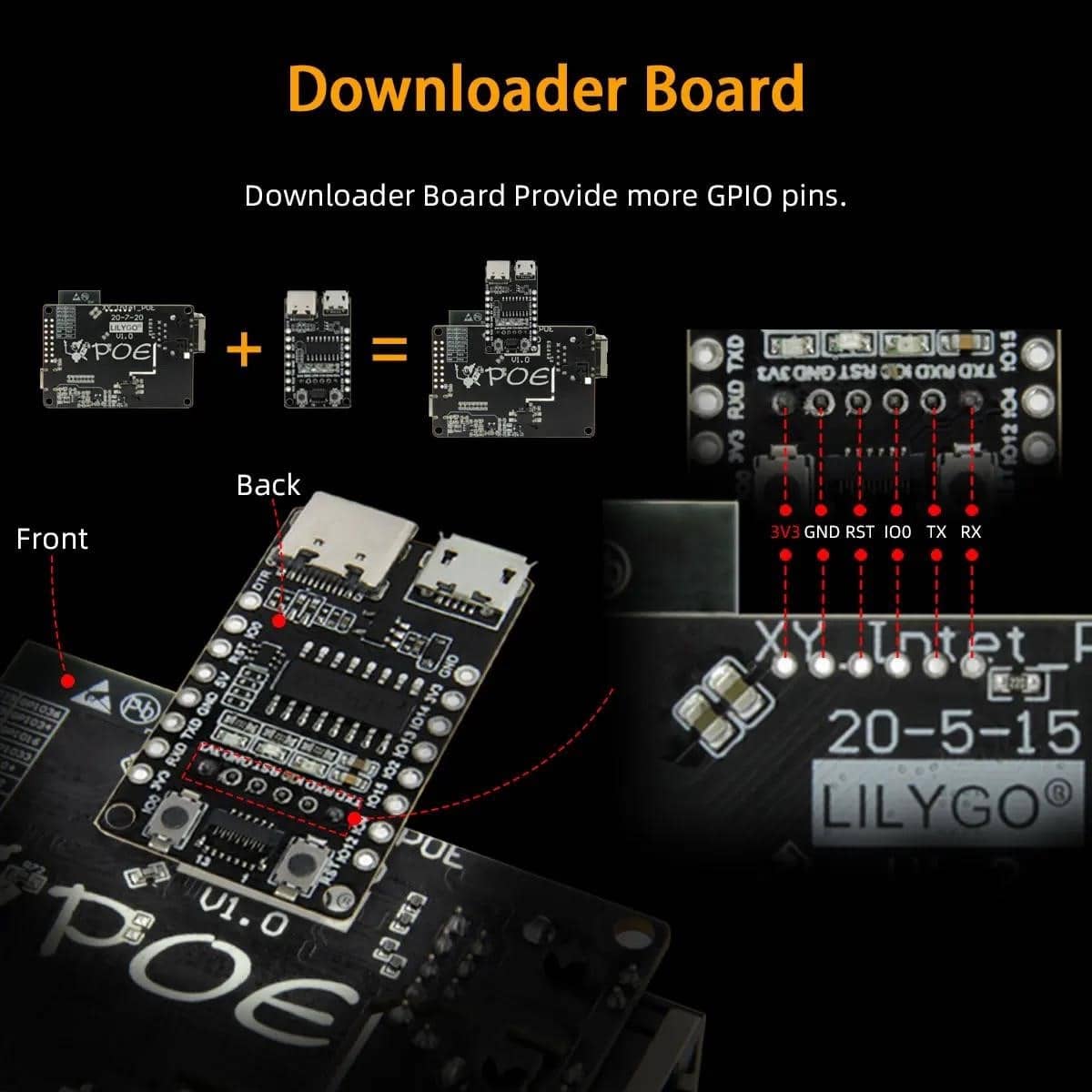LILYGO- TTGO T-Internet-POE ESP32 Ethernet Adaptörü LAN8720A Geliştirme Kartı İndirici ...